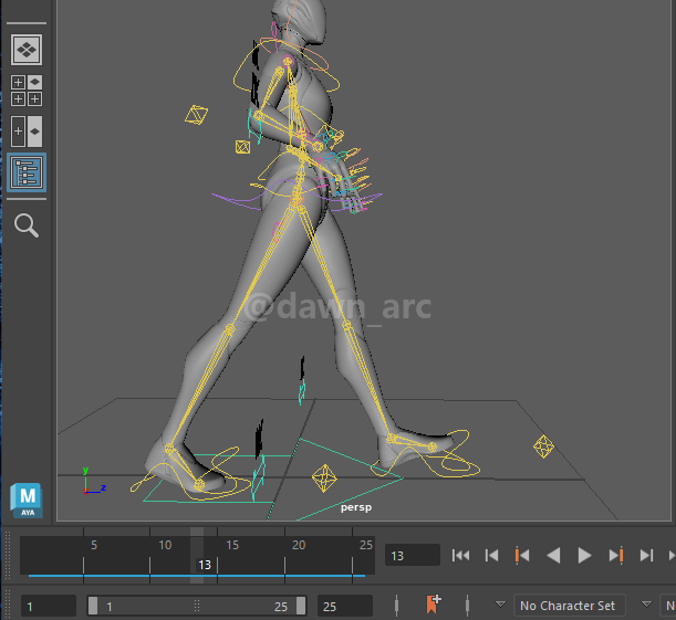 [Maya]Keyframe 02 - Walk Cycle